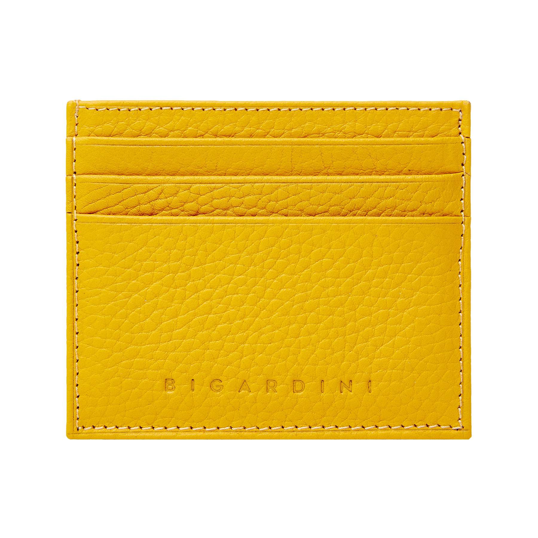 Yellow Unisex Floater Leather Card Wallet – Bigardini